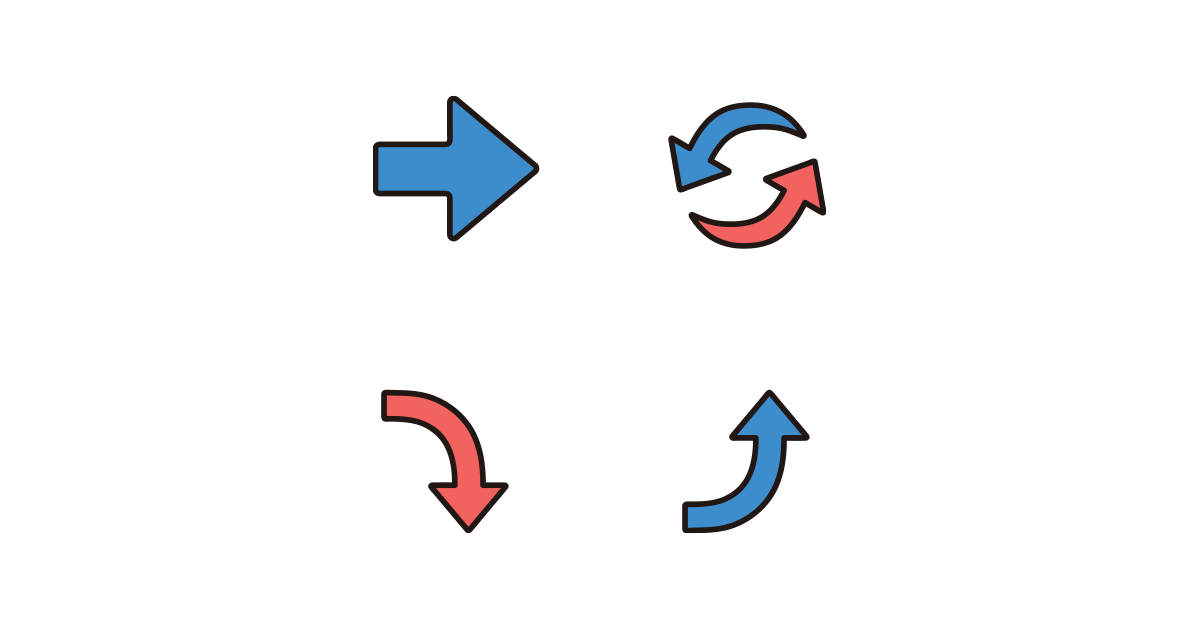 いろいろな矢印のイラスト｜商用可・フリーイラスト素材｜ソコスト