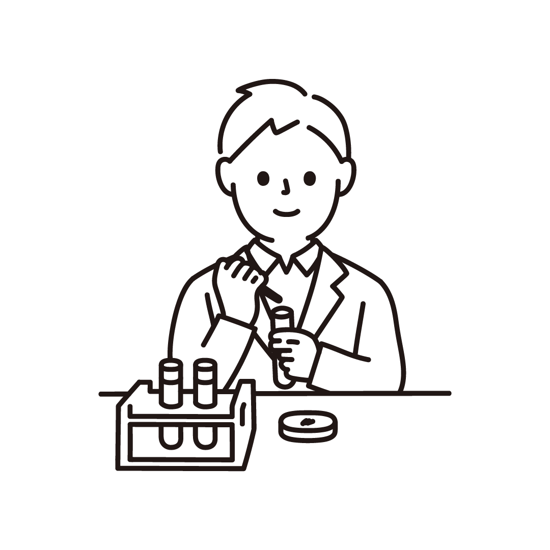 研究・科学実験をする男性のイラスト｜フリーのイラスト素材集 ソコスト