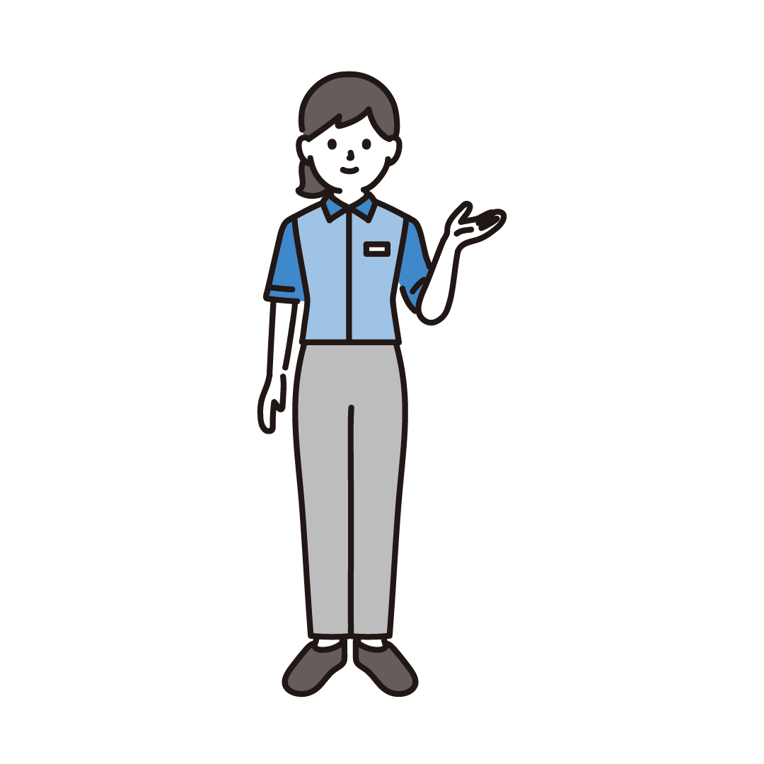 コンビニの女性店員(上半身)のイラスト|商用可・フリーイラスト素材|ソコスト
